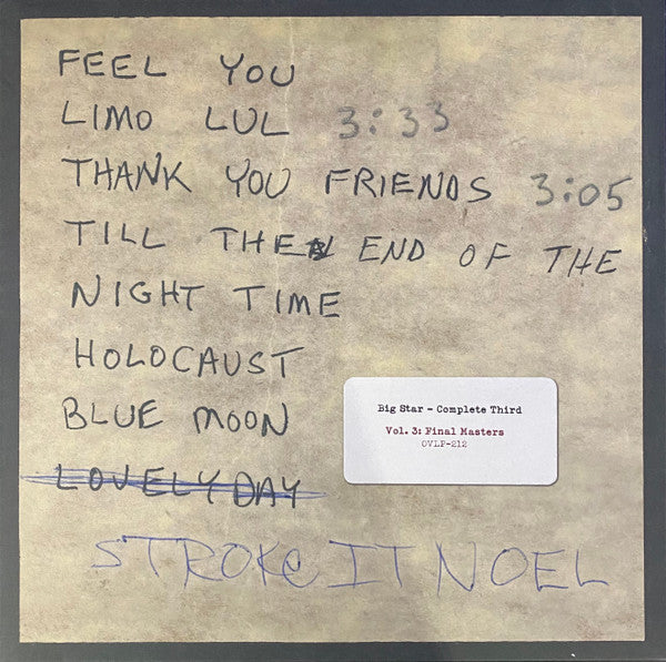 Big Star - Complete Third Vol 3: Final Masters [Vinyl] [Second Hand ...